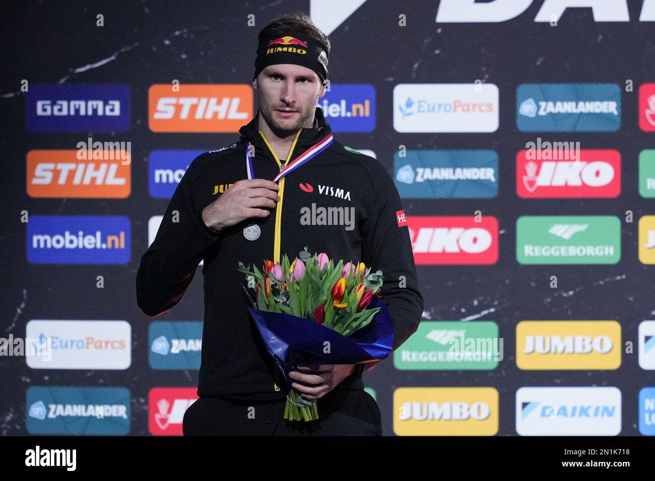 HEERENVEEN, NETHERLANDS - FEBRUARY 4: Thomas Krol of Team Jumbo Visma ...