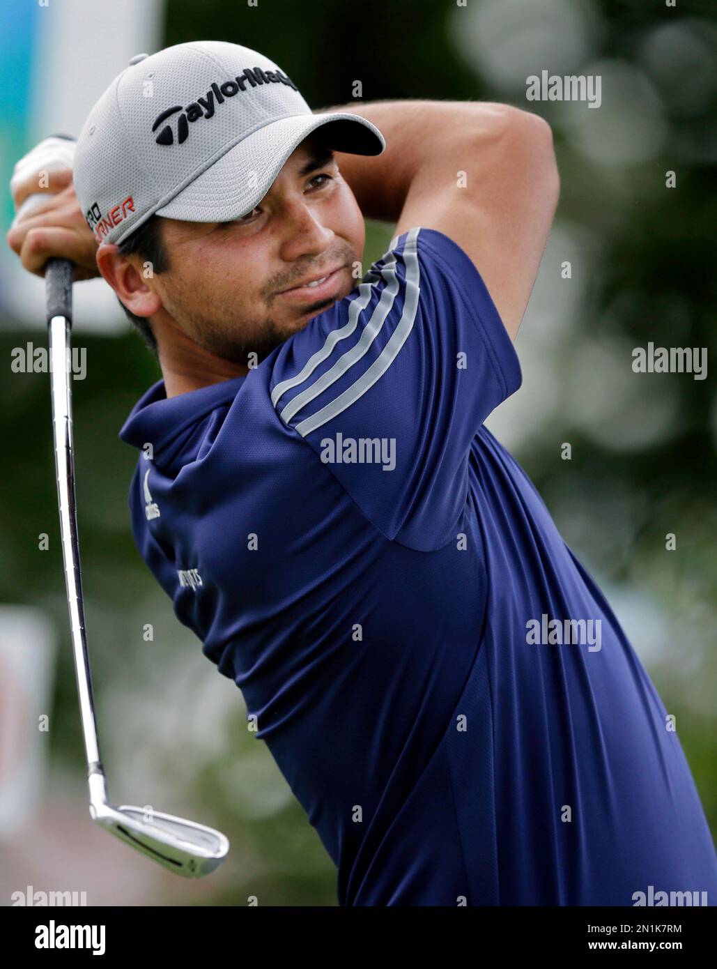 Jason Day, of Australia, hits a tee shot on the 10th hole during the ...