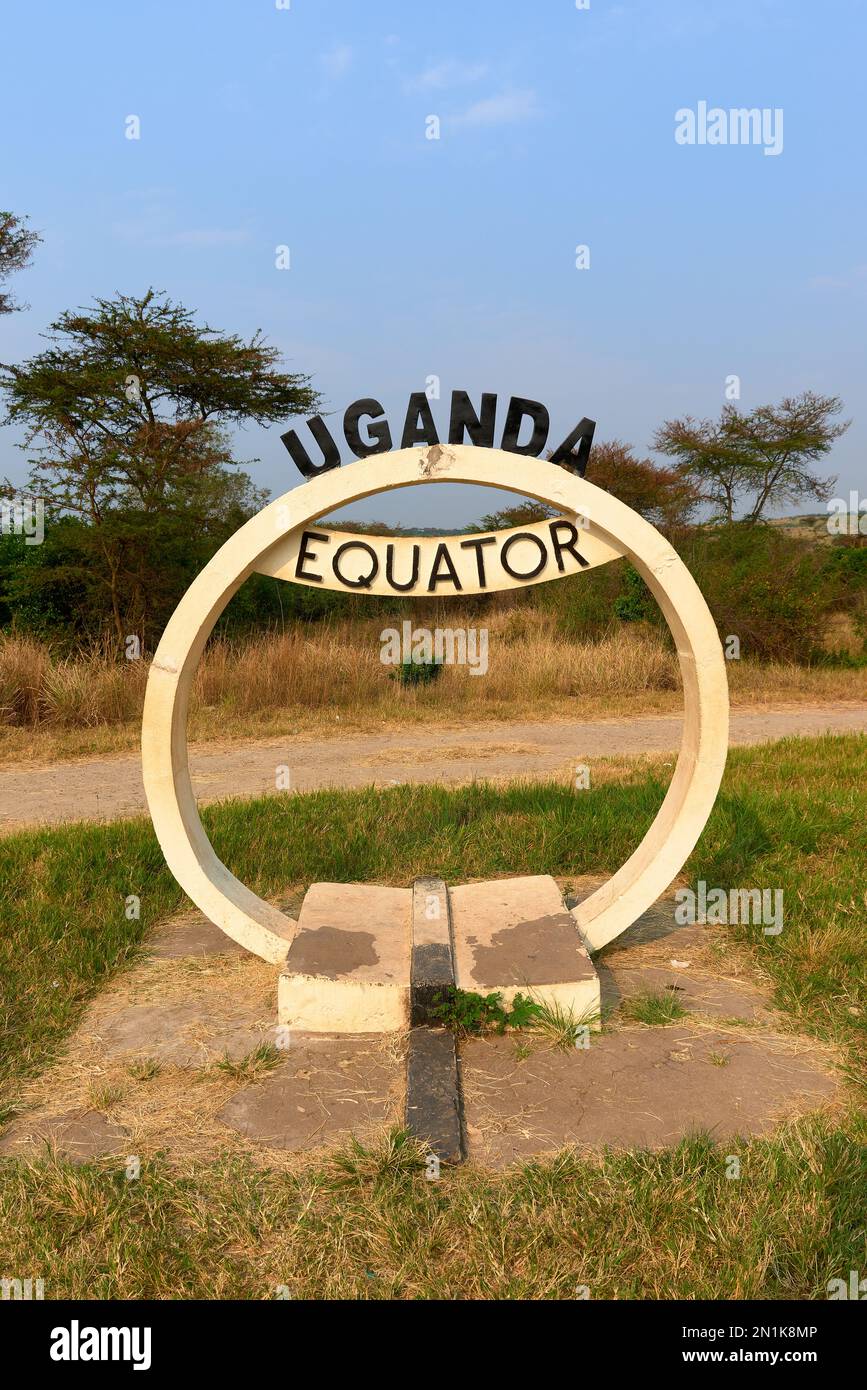 Roadside equator marker in Uganda Stock Photo - Alamy