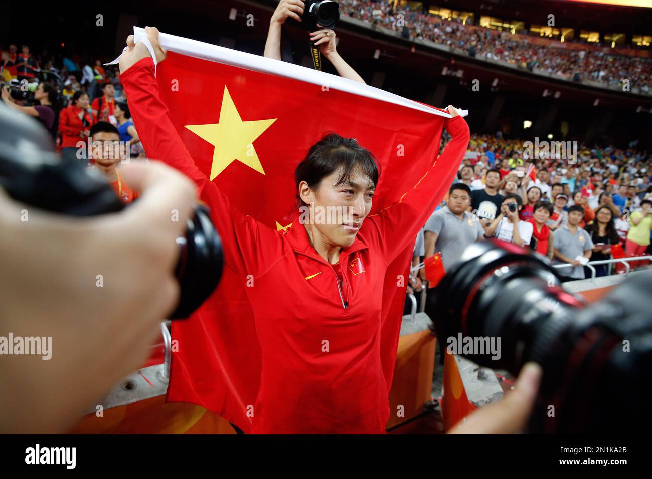 China's Lyu Huihui celebrates after winning ta silver medal in the ...