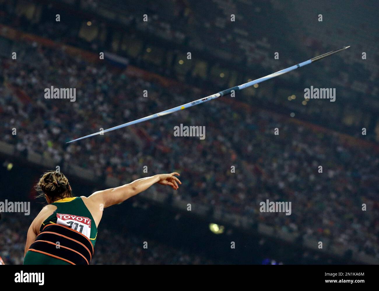 South Africa's Sunette Viljoen in action on her way to taking the ...