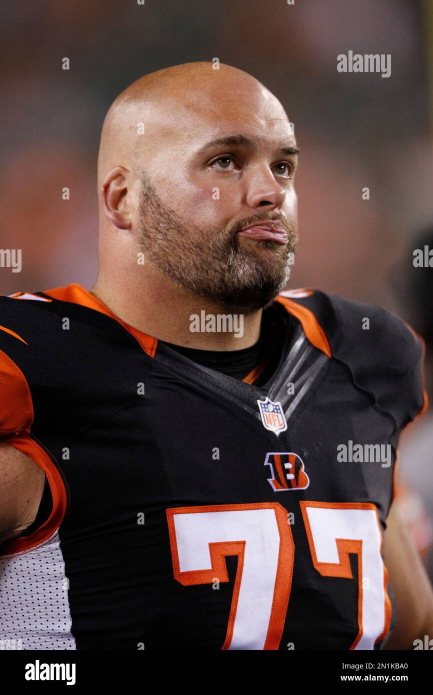 Cincinnati Bengals tackle Andrew Whitworth reacts on the sidelines in ...