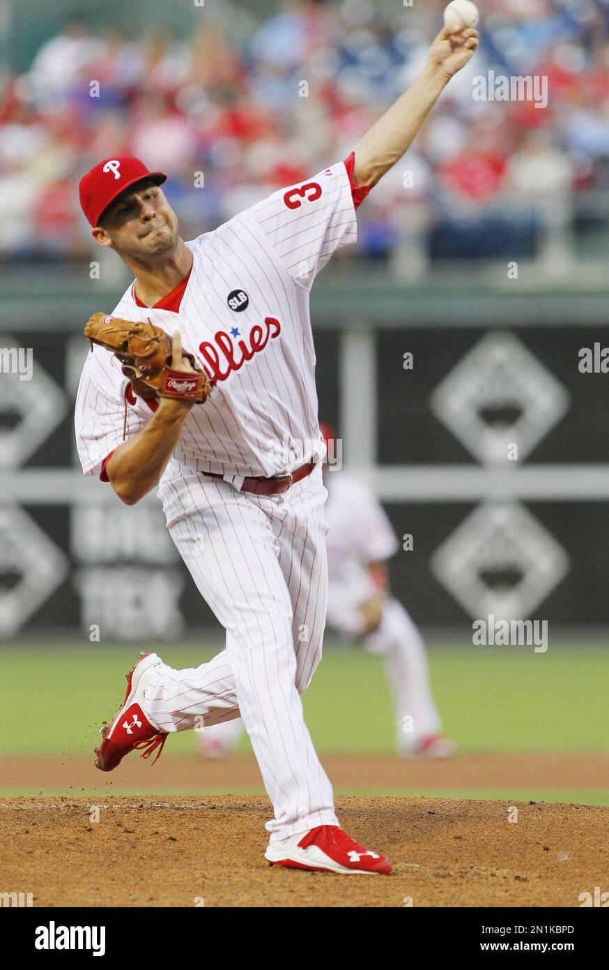 Philadelphia Phillies pitcher Adam Morgan during a baseball game ...