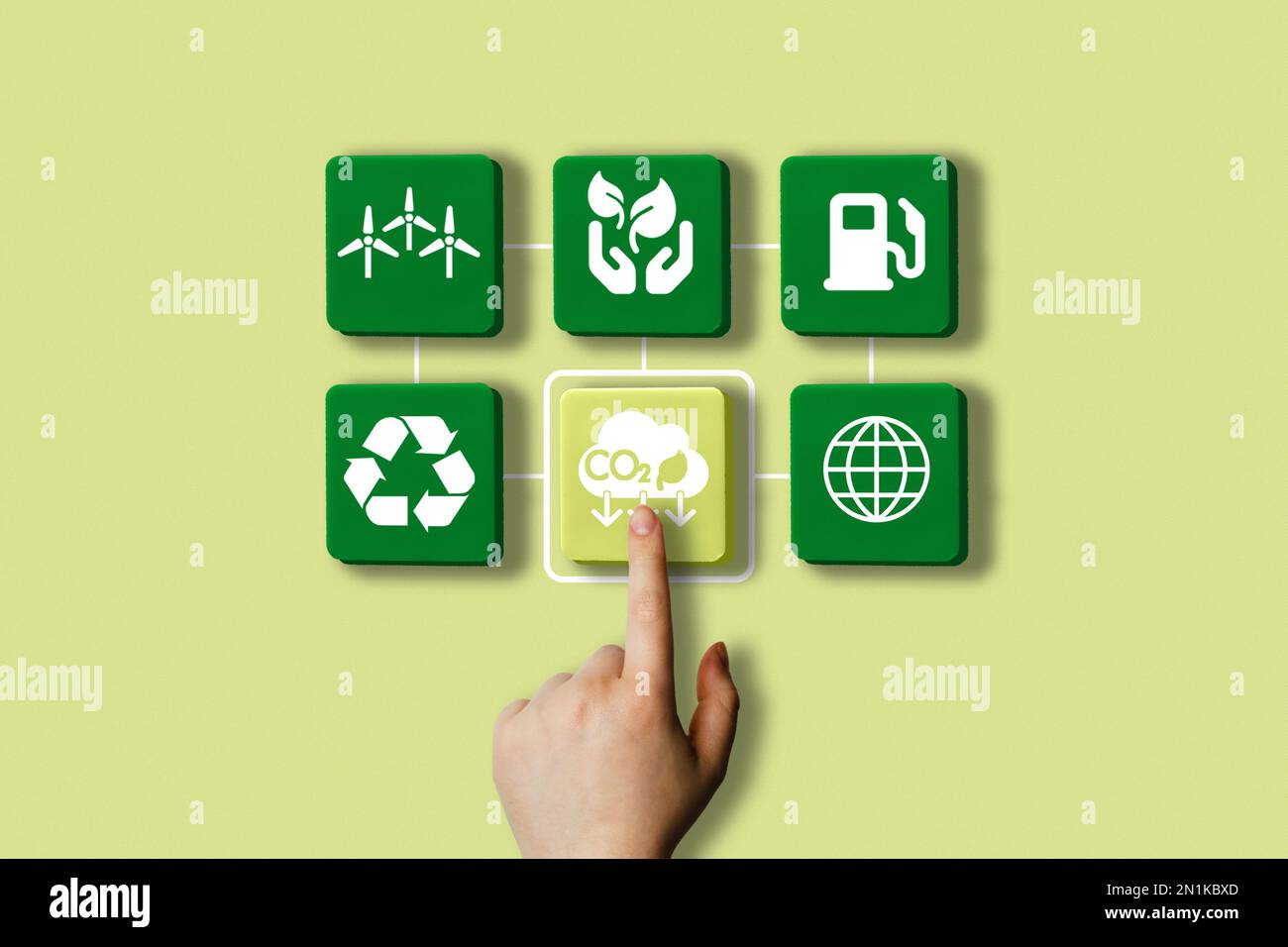 Woman hand choosing eco life interface. Reduce CO2 emissions to limit ... Woman hand choosing eco life interface. Reduce CO2 emissions to limit ...