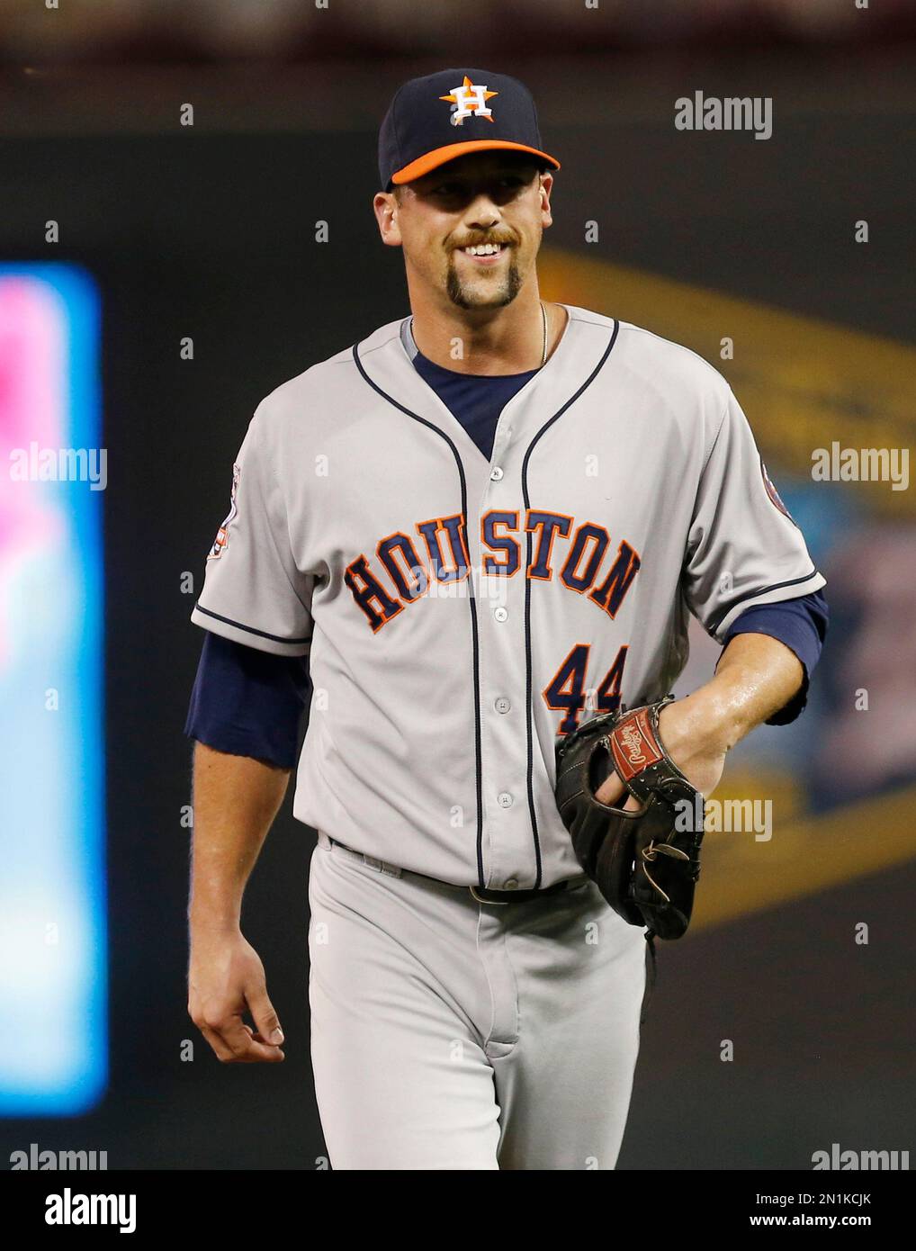 Houston Astros pitcher Luke Gregerson smiles after Minnesota Twins ...