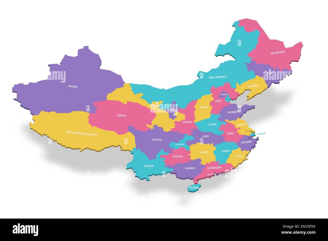 China political map of administrative divisions - provinces, autonomous ...