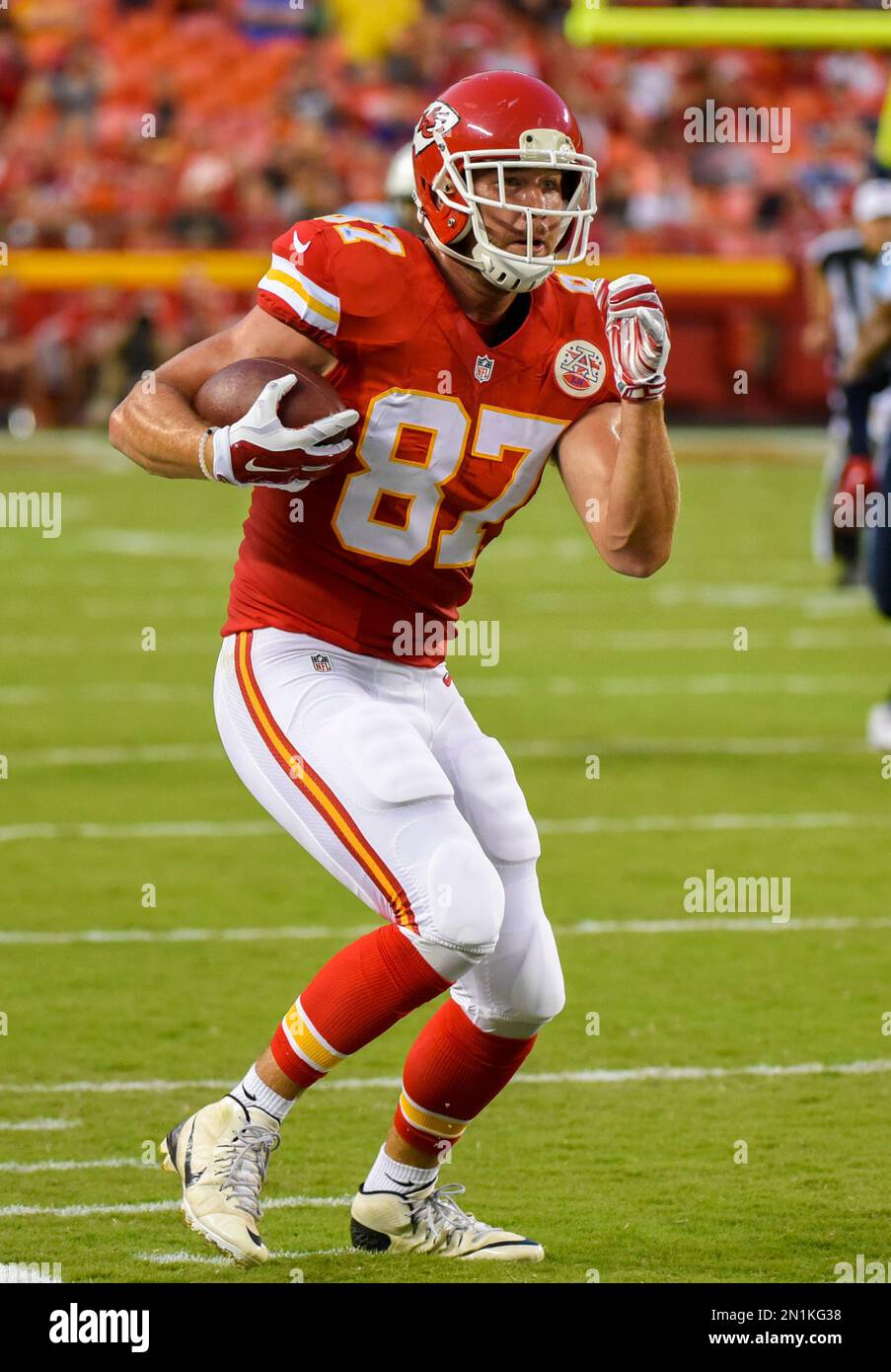 Kansas City Chiefs tight end Travis Kelce (87) carries the ball during ...