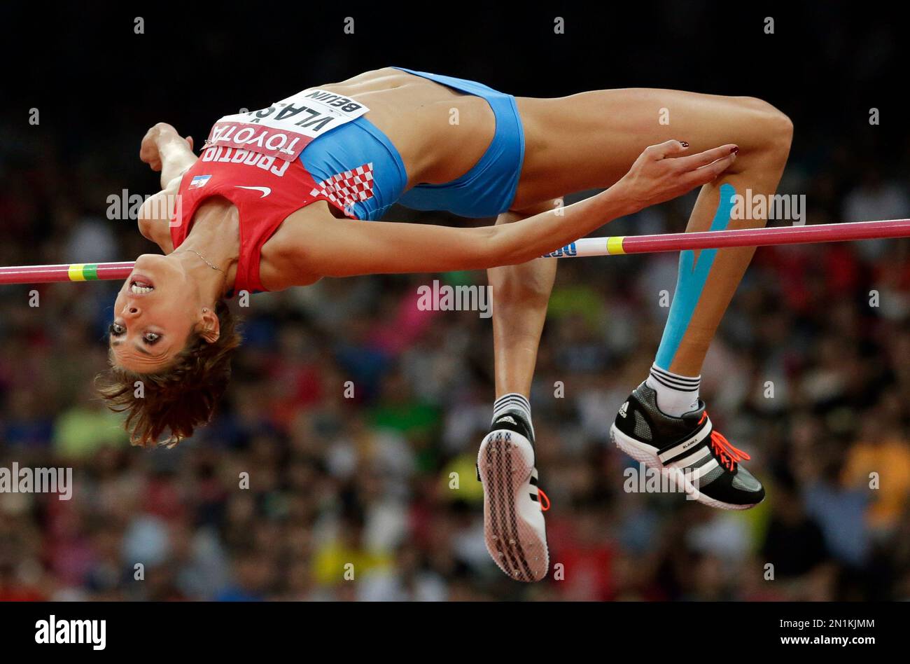 Croatia's Blanka Vlasic competes in the women's high jump final at the ...