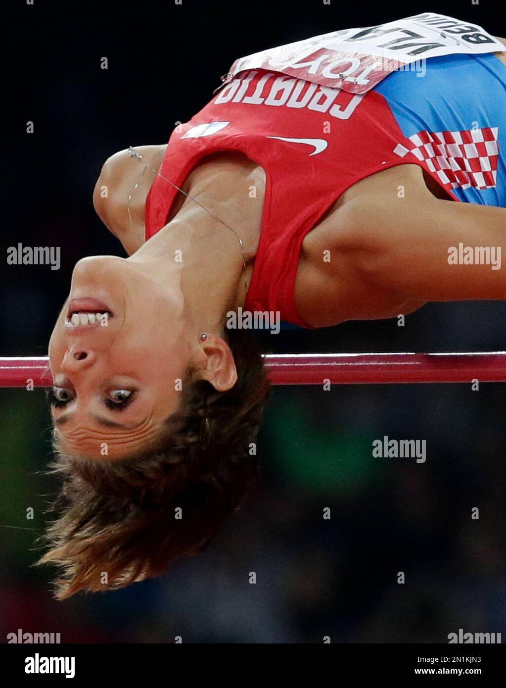 Croatia's Blanka Vlasic competes in the women's high jump final at the ...
