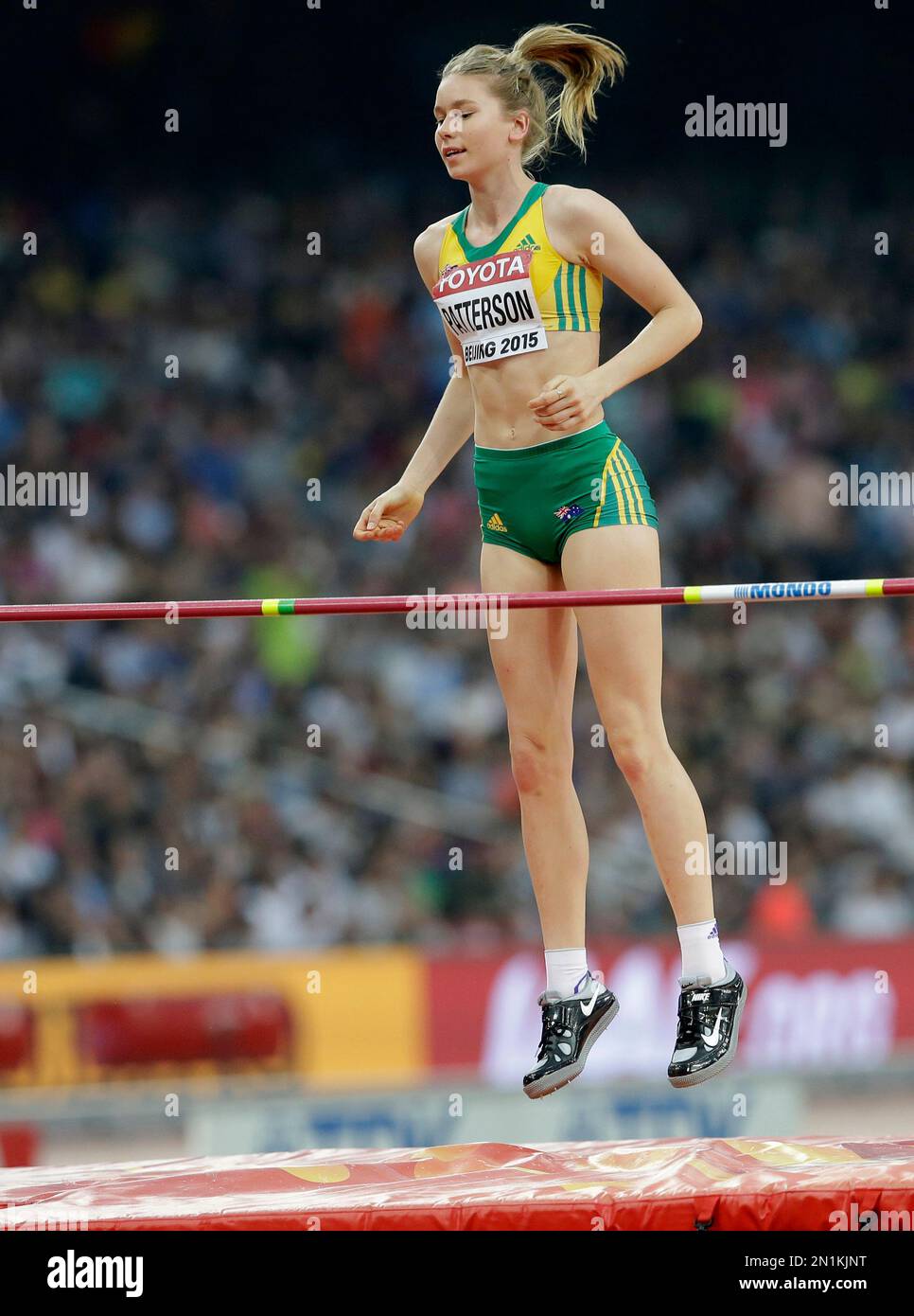 Australia's Eleanor Patterson reacts in the women's high jump final at ...