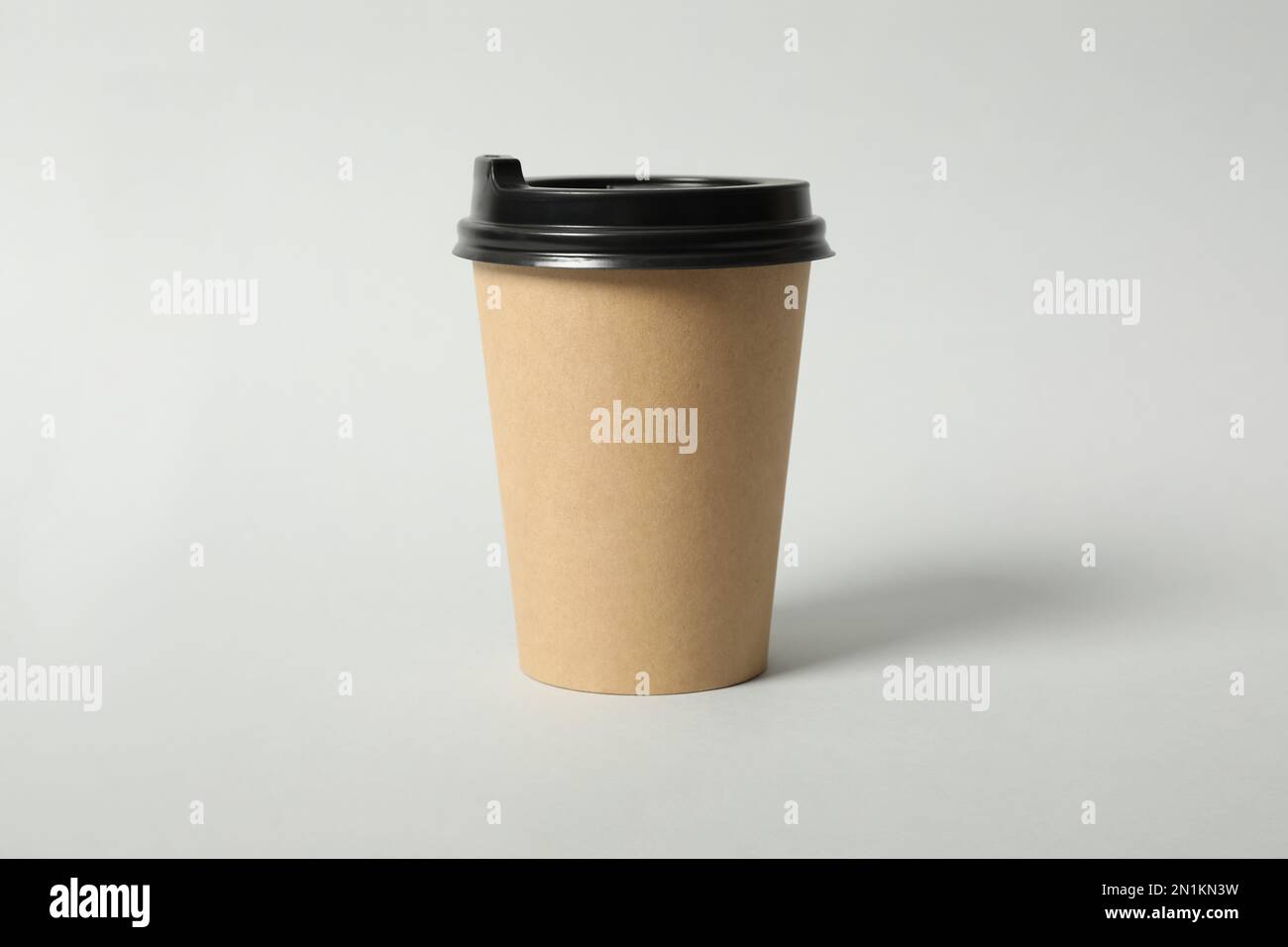 Takeaway paper coffee cup on light grey background Stock Photo - Alamy