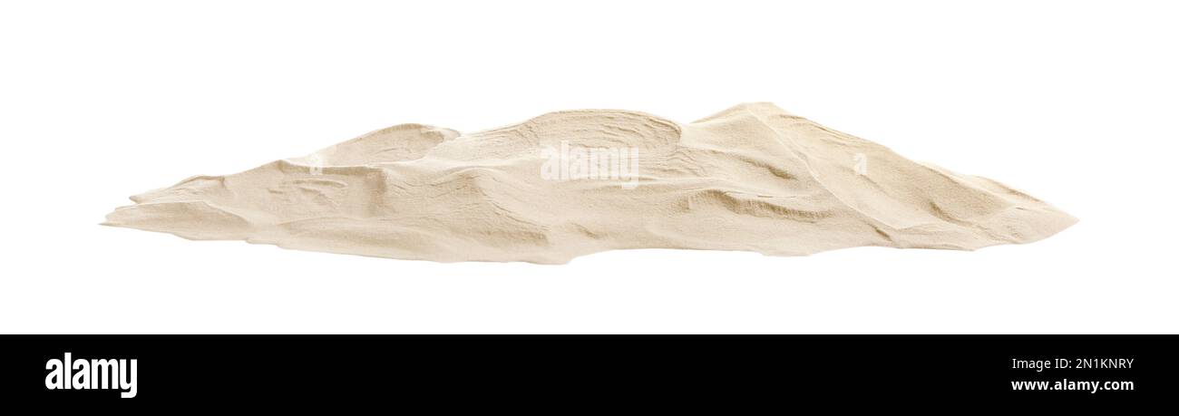 Pile of dry beach sand on white background Stock Photo - Alamy