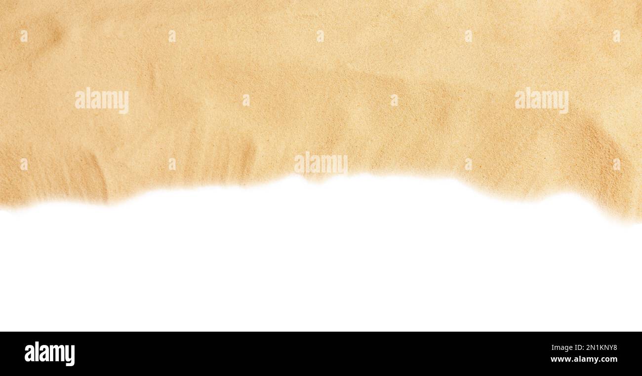 Dry beach sand on white background, top view Stock Photo - Alamy