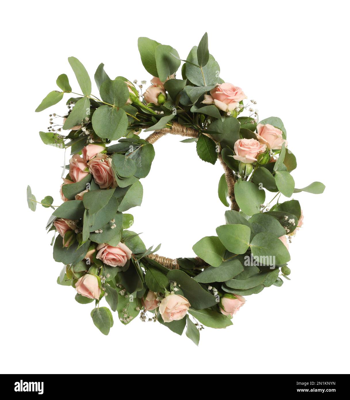 Wreath flowers pink roses Cut Out Stock Images & Pictures - Alamy