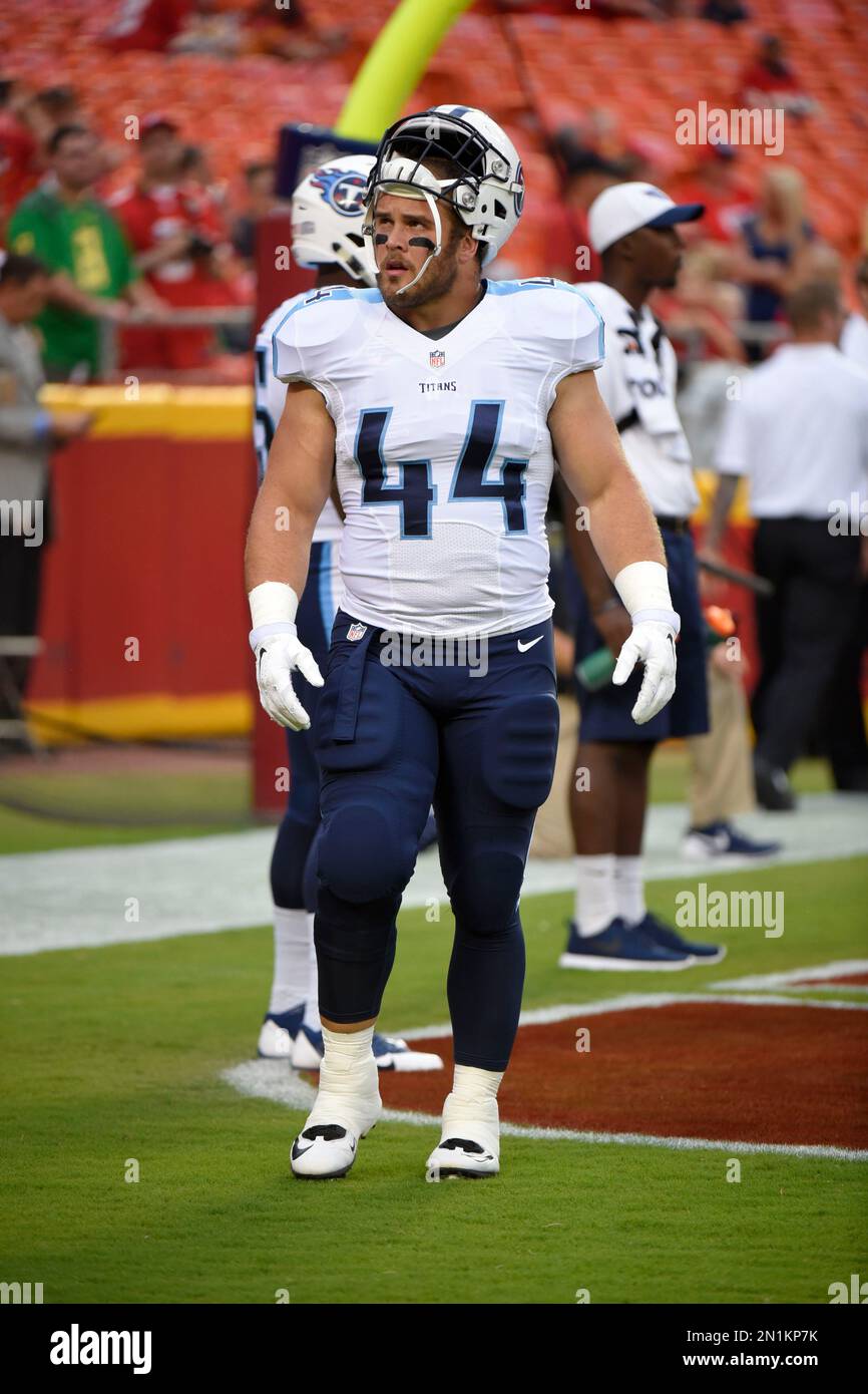 Tennessee Titans running back David Cobb (44) surveys the field before ...