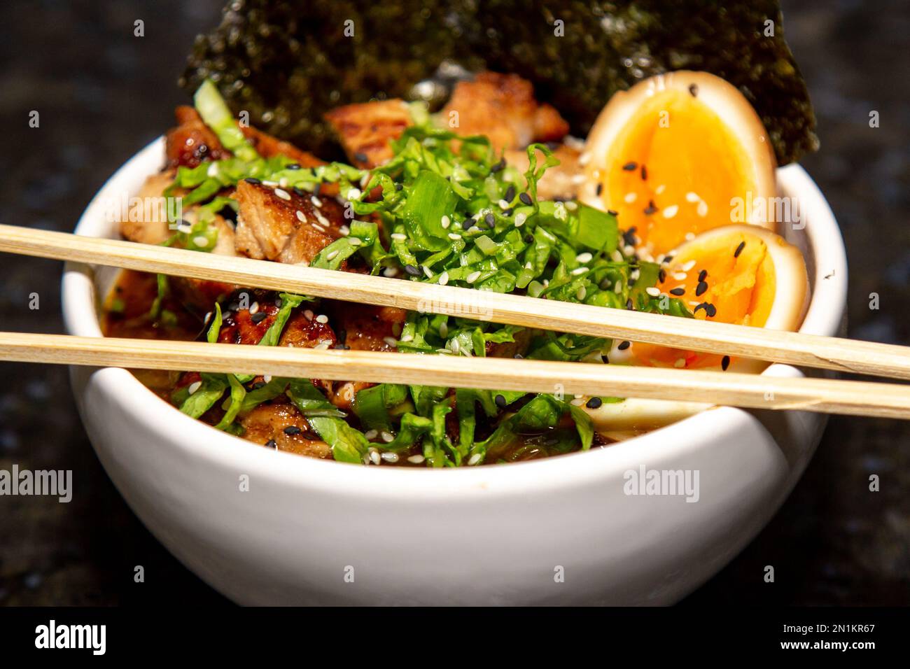 Traditional oriental Ramen served in classic style Stock Photo - Alamy