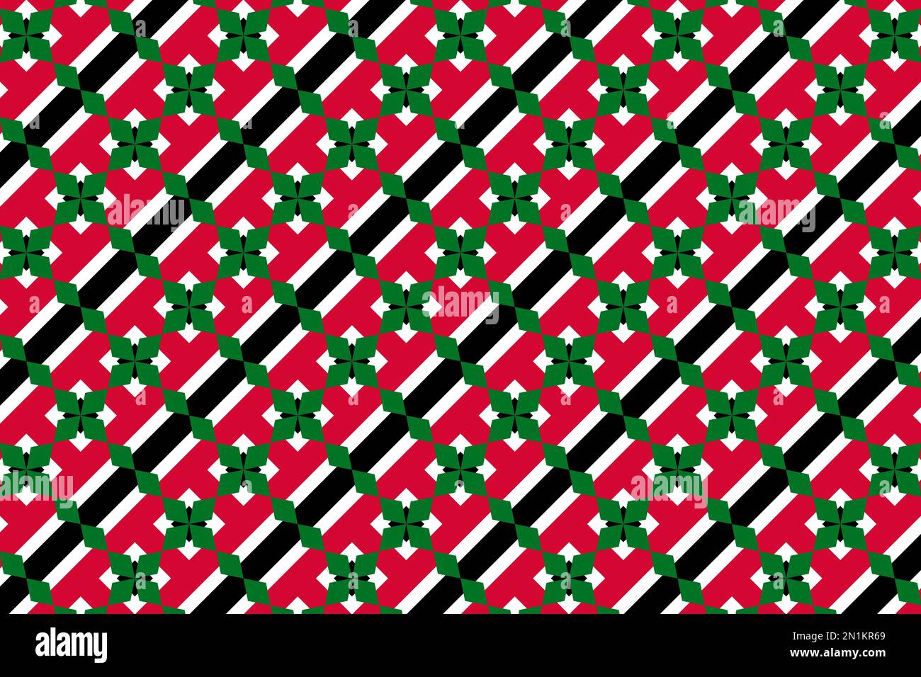 Geometric pattern in the colors of the national flag of Sudan. The ...