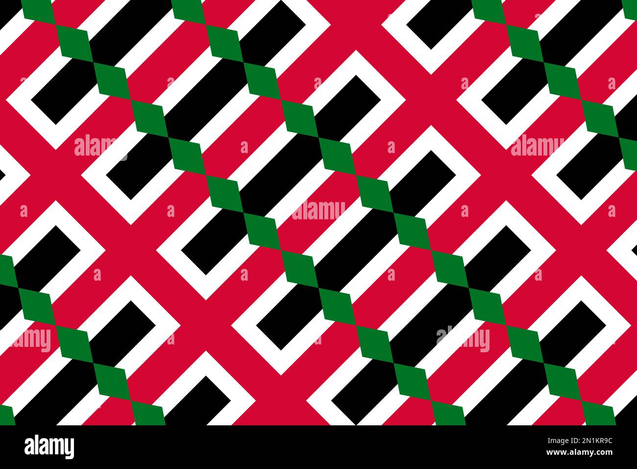 Geometric pattern in the colors of the national flag of Sudan. The ...
