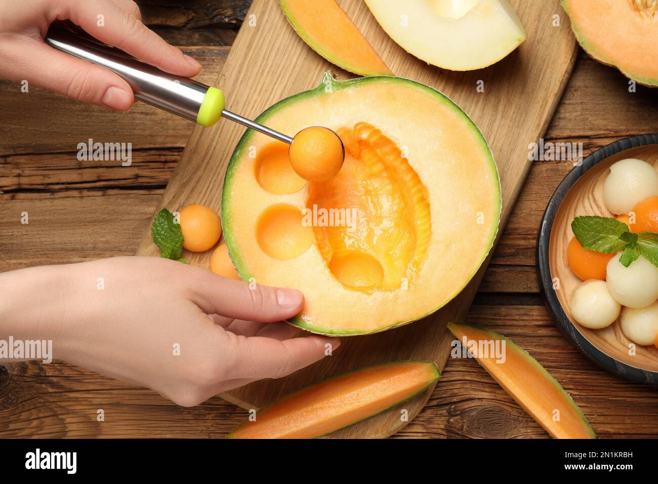 Making melon balls hi-res stock photography and images - Alamy