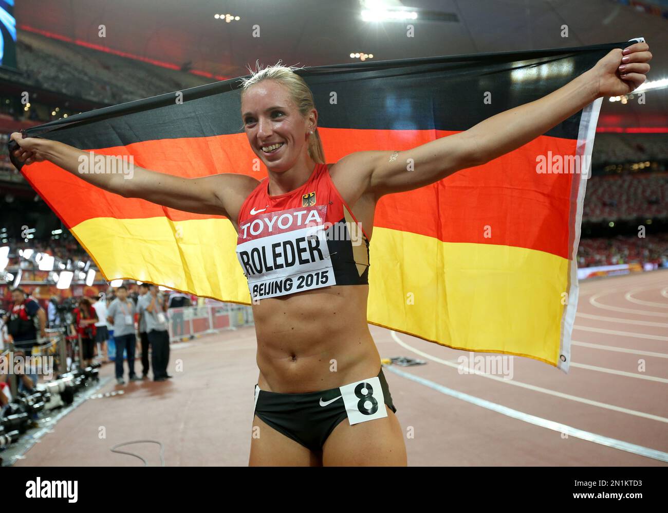 Germany's Cindy Roleder celebrates after winning the silver medal in ...