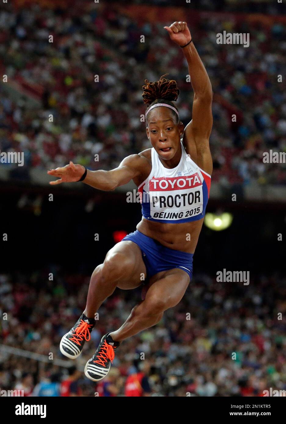 Britain's Shara Proctor competes in the women's long jump final at the ...
