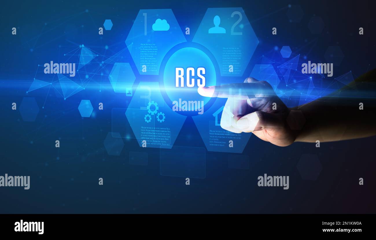 Hand touching digital button concept Stock Photo - Alamy