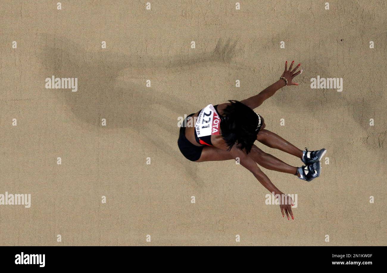 Canada's Christabel Nettey competes in the women's long jump final at ...