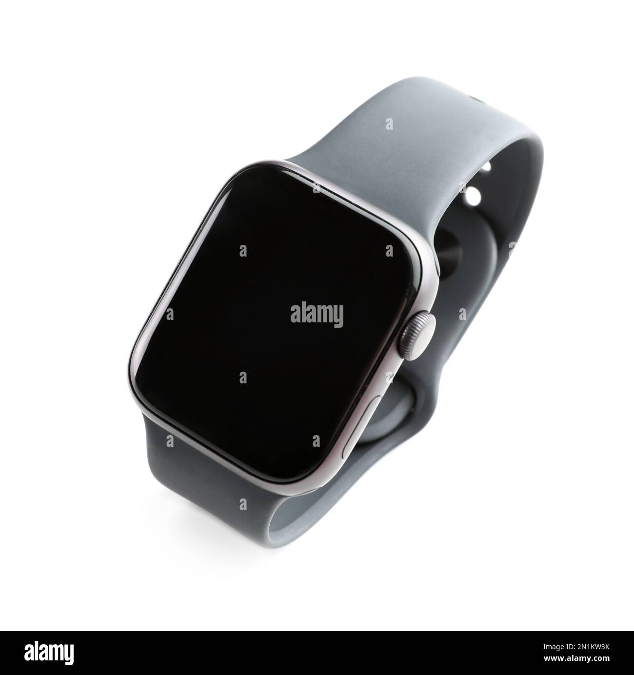 Modern stylish smart watch isolated on white Stock Photo - Alamy