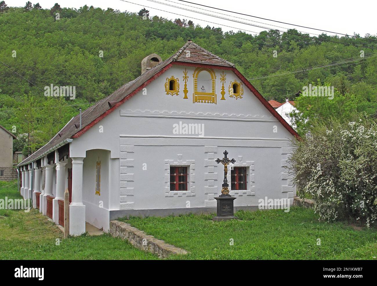 traditional house of a very catholic villager Arkan, Zemplen hills ...
