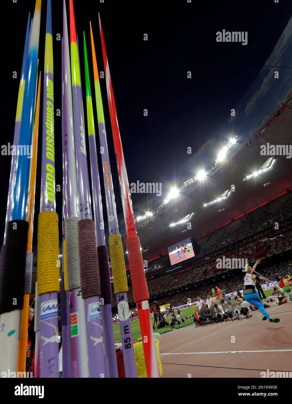 Finland's Sanni Utriainen competes in women's javelin throw ...