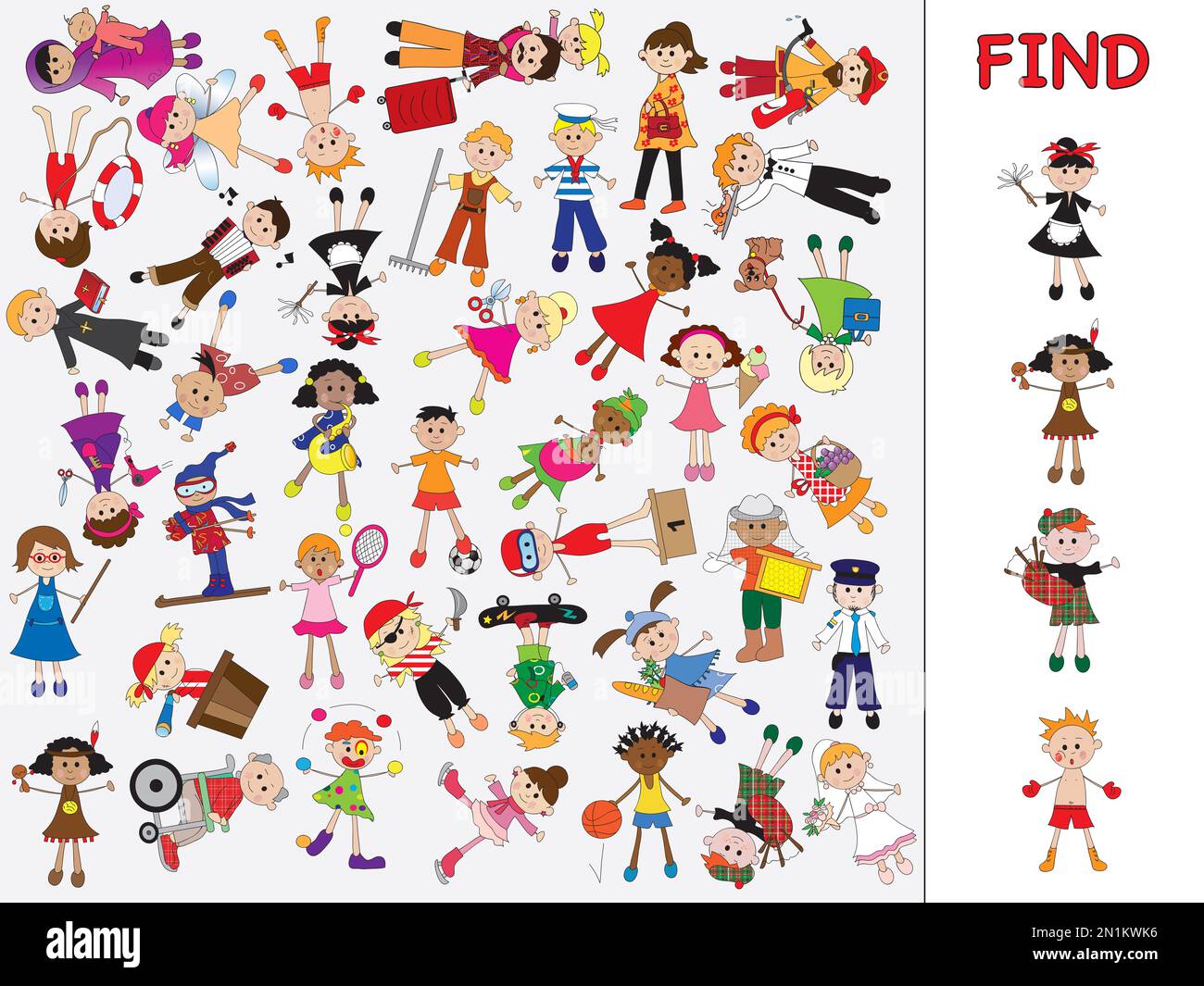 game for children find four different children Stock Photo - Alamy