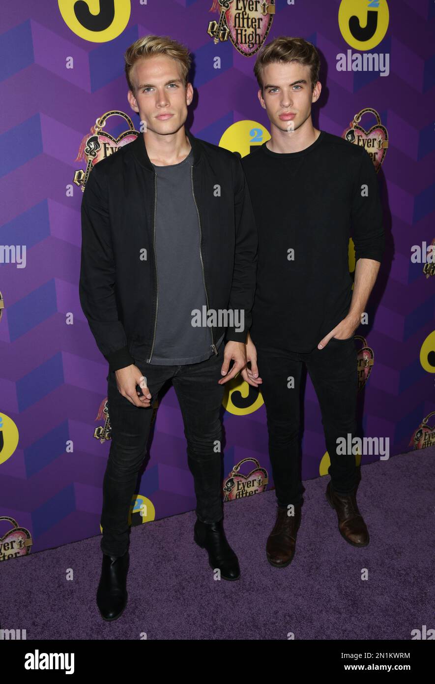 Austin Rhodes, left, and Aaron Rhodes are seen at Just Jared's "Way Too ...
