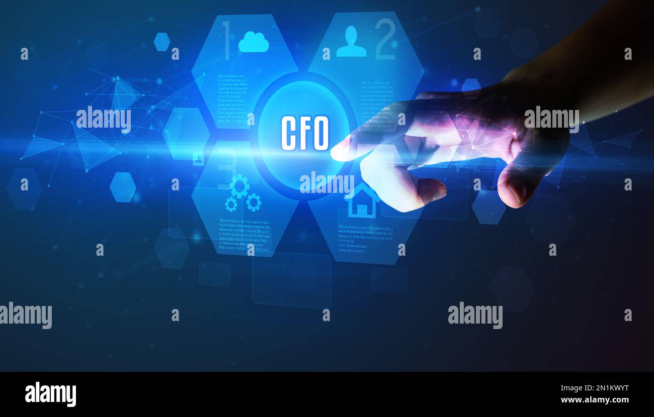Hand touching digital button concept Stock Photo - Alamy