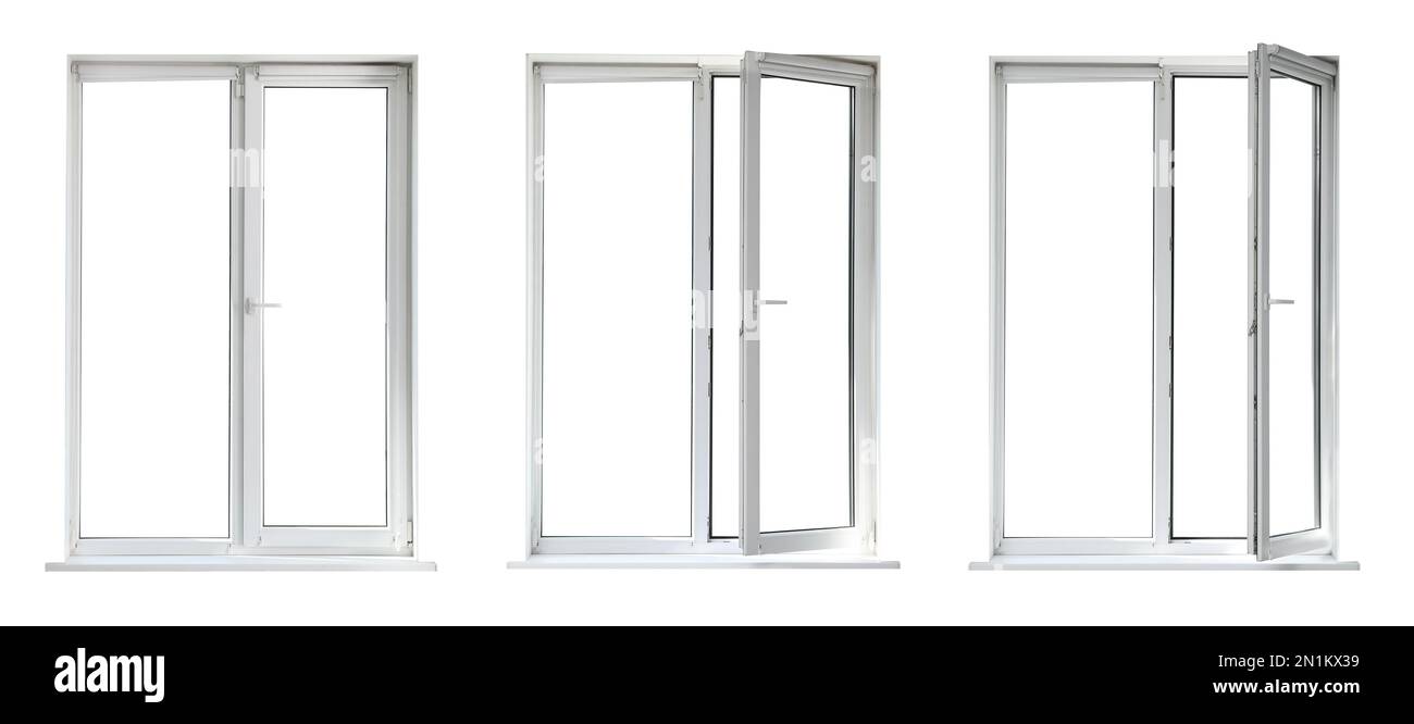 Set of modern windows on white background Stock Photo - Alamy
