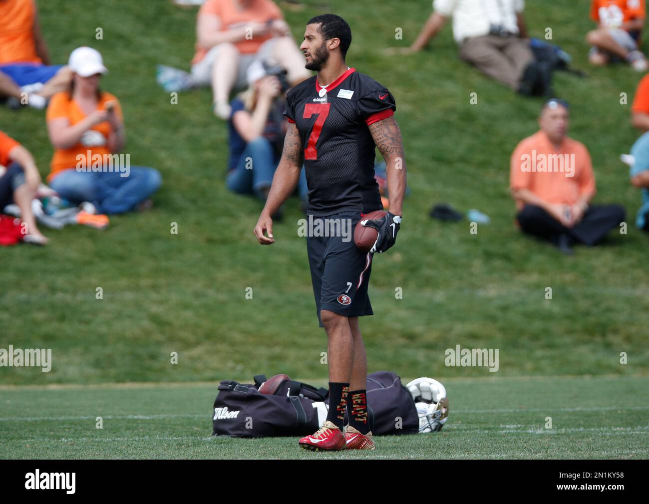 San Francisco 49ers quarterback Colin Kaepernick (7) before the two ...