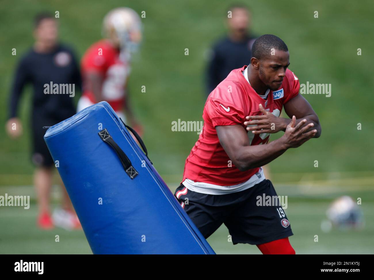 San Francisco 49ers wide receiver DiAndre Campbell (19) before the two ...