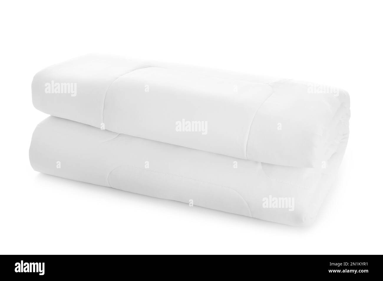 Folded blanket on white background Black and White Stock Photos ...