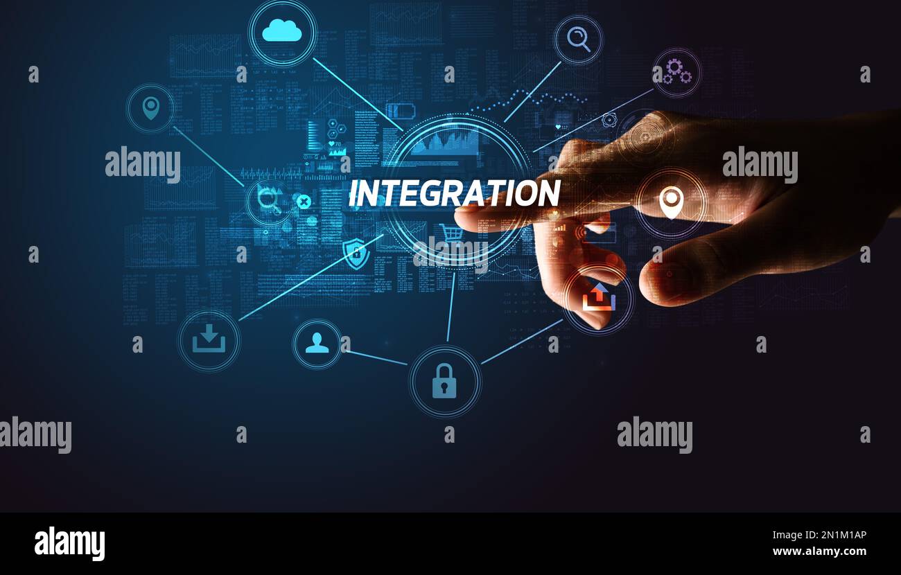 Hand touching cybersecurity button concept Stock Photo - Alamy