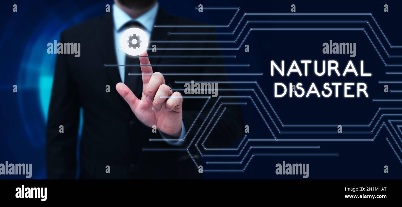 Conceptual display Natural Disaster, Business concept occurring in the ...