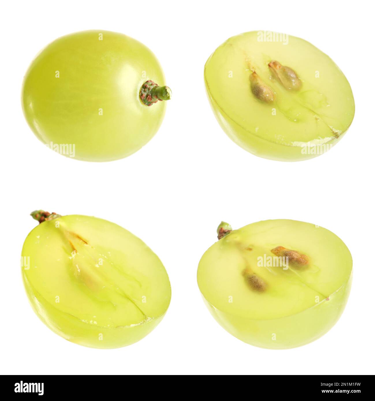 Set of cut and whole grapes on white background Stock Photo - Alamy