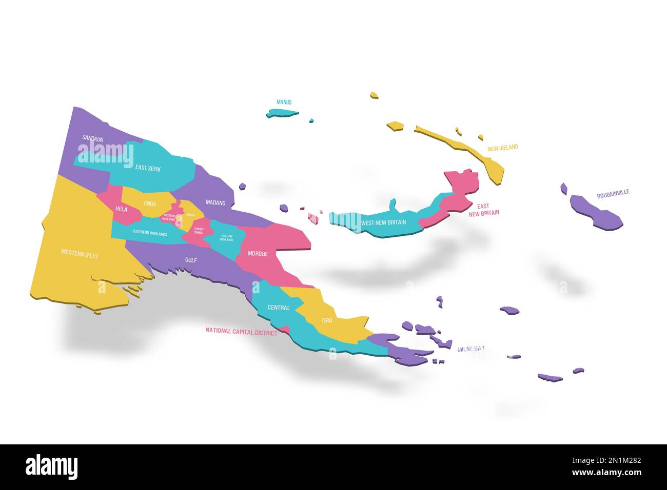 Papua New Guinea political map of administrative divisions - provinces ...