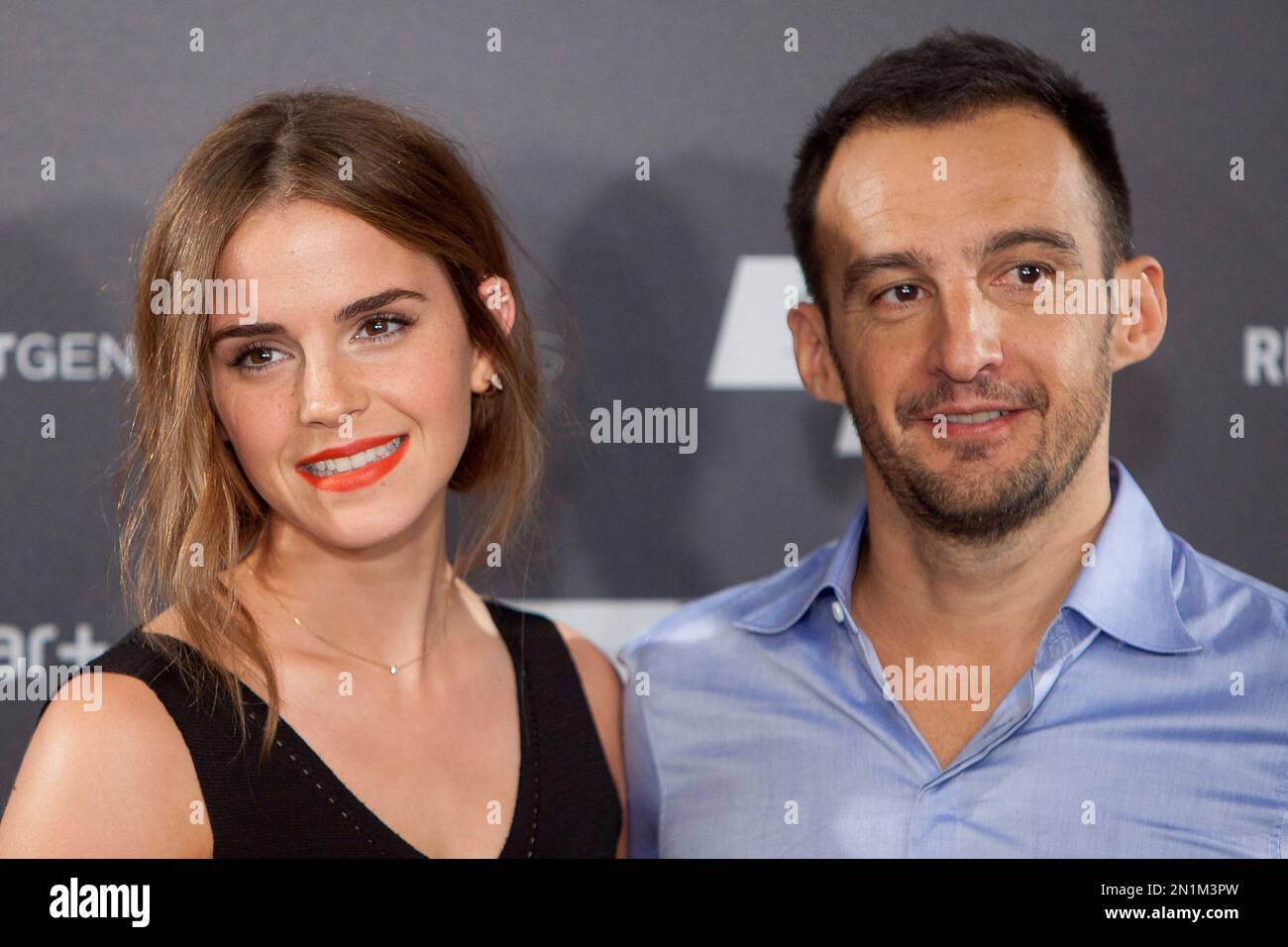 English actress Emma Watson, left, and Spanish director Alejandro ...