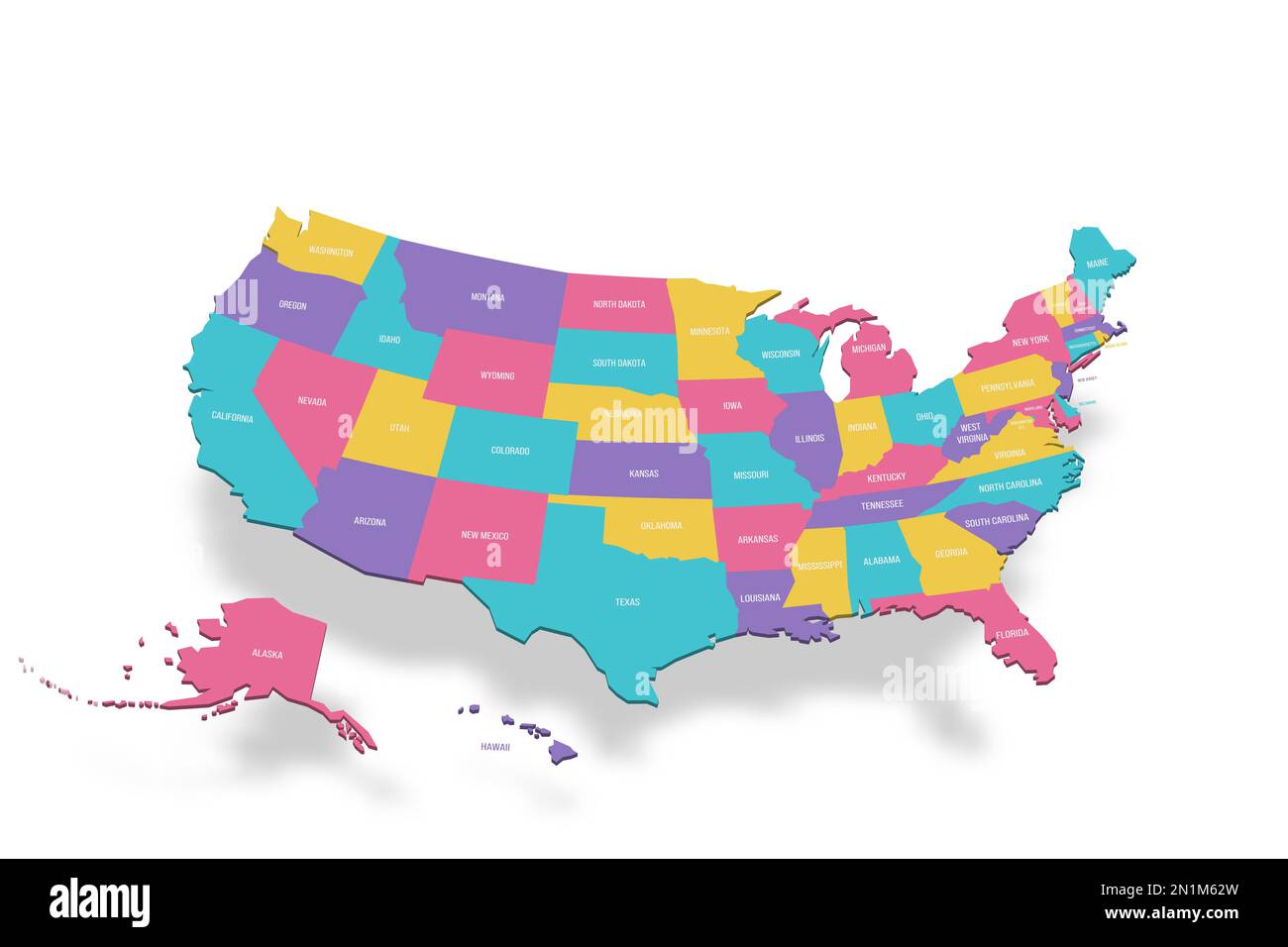 United States of America political map of administrative divisions ...