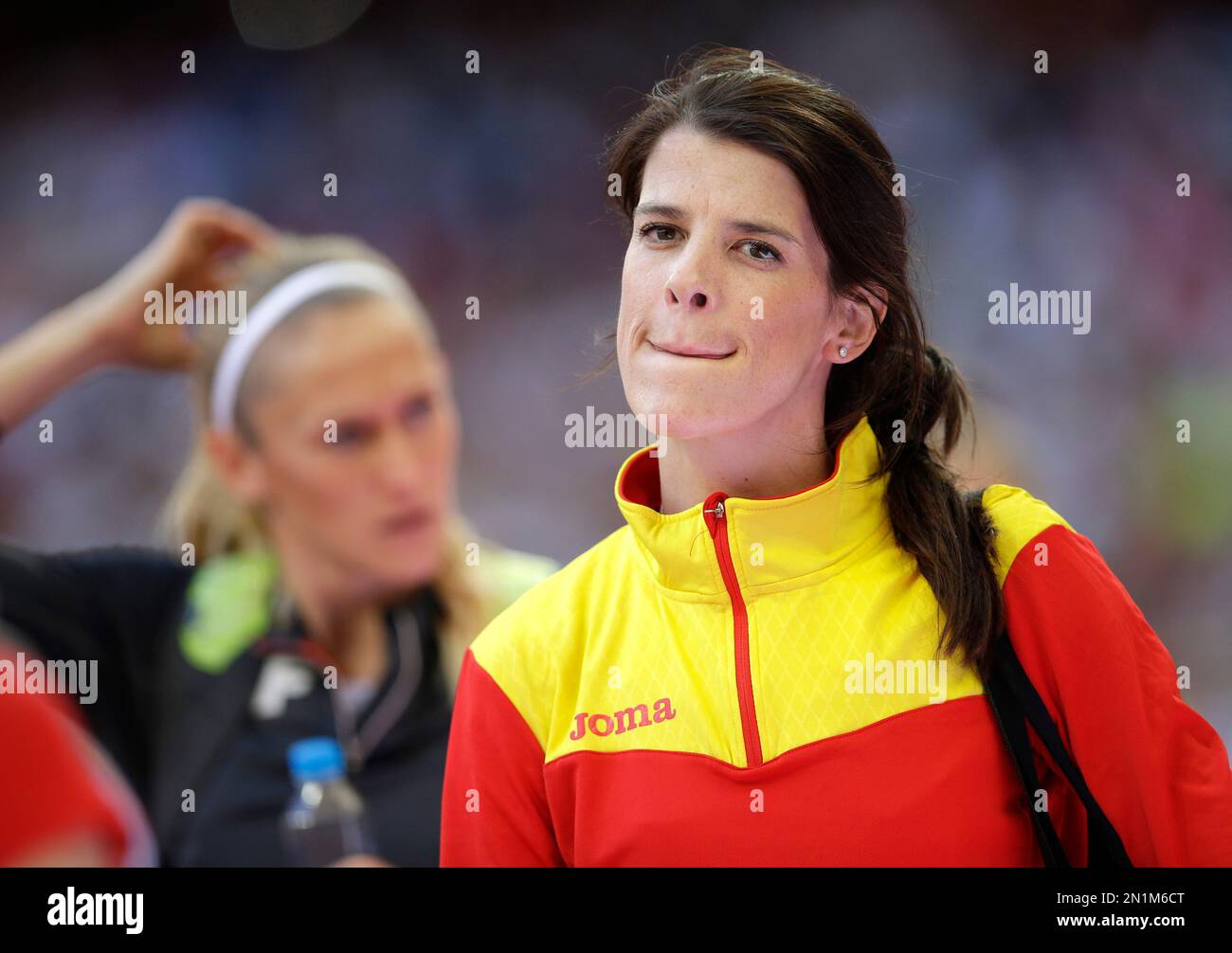 Spain's Ruth Beitia leaves the arena after finishing the women's high ...
