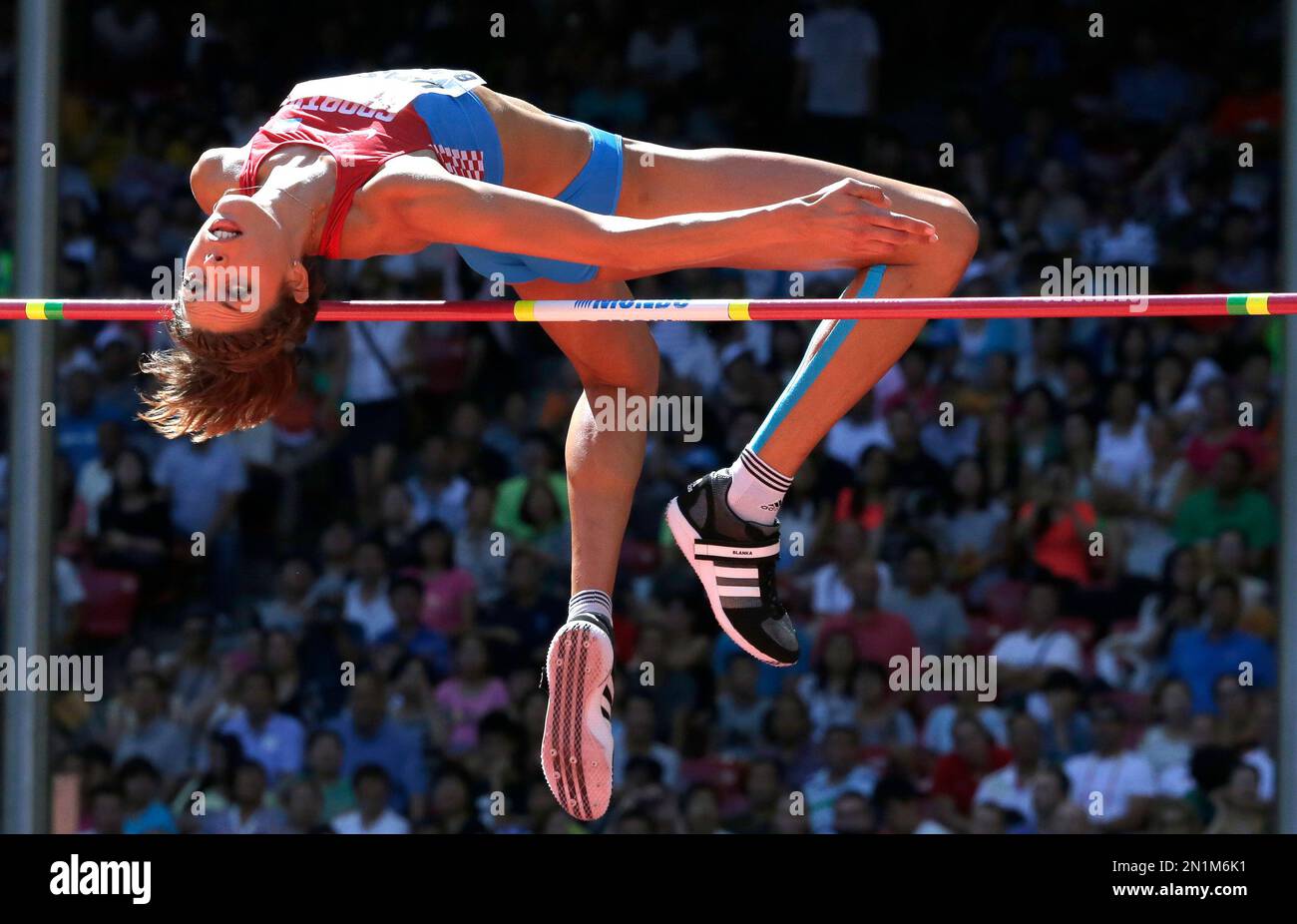 Croatia's Blanka Vlasic competes in the women's high jump qualification ...