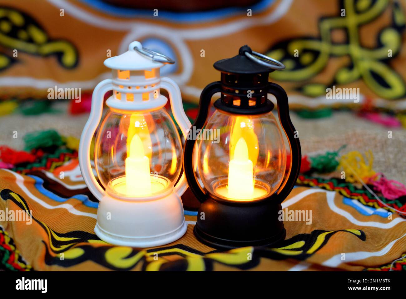 Ramadan Lantern lamp or Fanous Ramadan on a Ramadan background as a ...