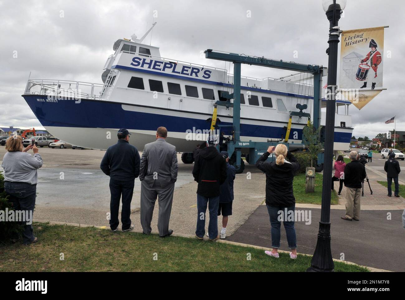 The Miss Margy, a new 85-foot, 68-ton passenger ferry, is backed out of ...