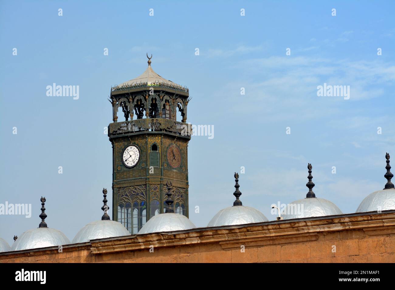 The clock tower of The great mosque of Muhammad Ali Pasha or Alabaster ...