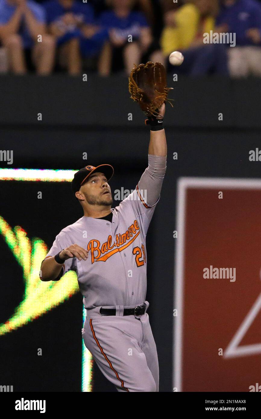 Baltimore Orioles left fielder Steve Pearce during a baseball game ...