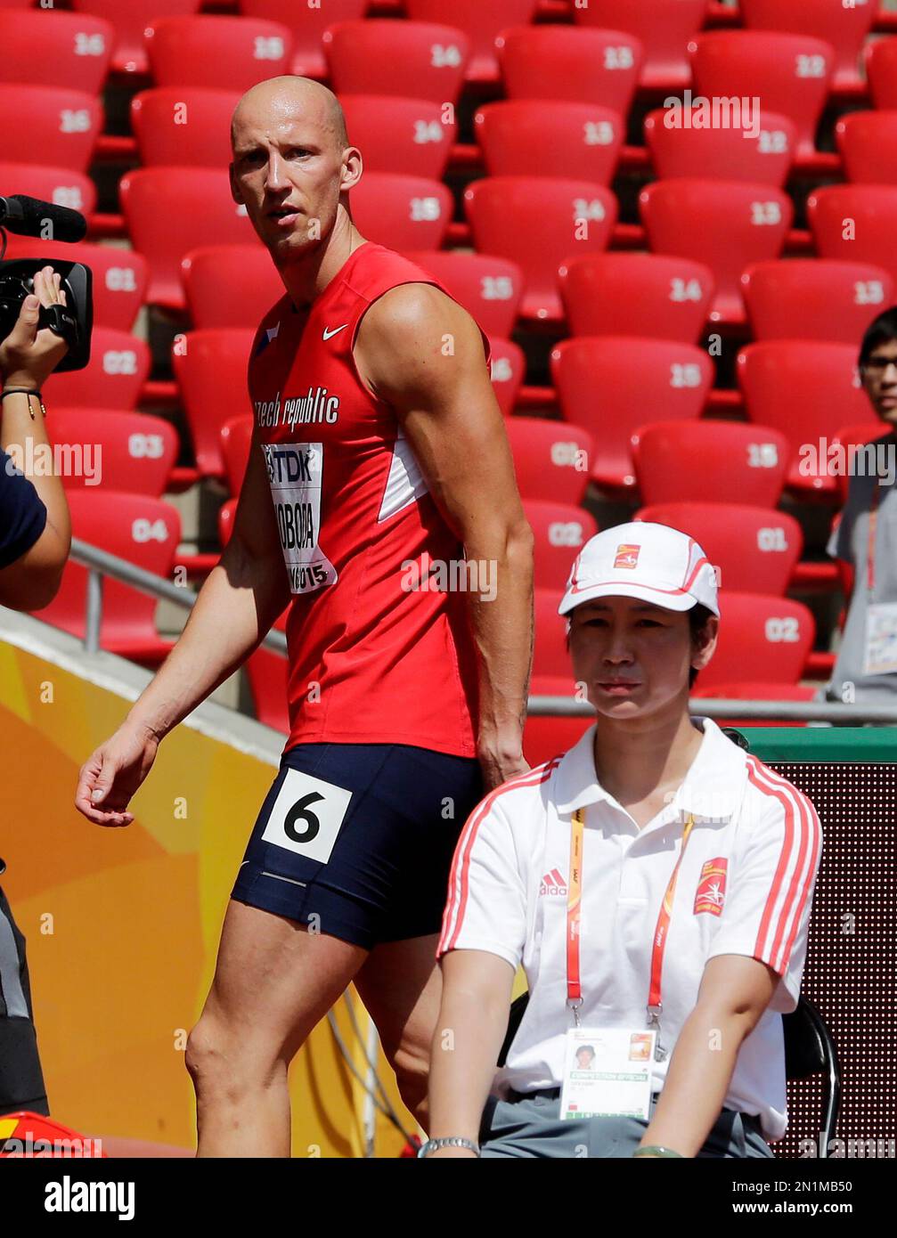 Czech Republic's Petr Svoboda looks round after he was disqualified in ...